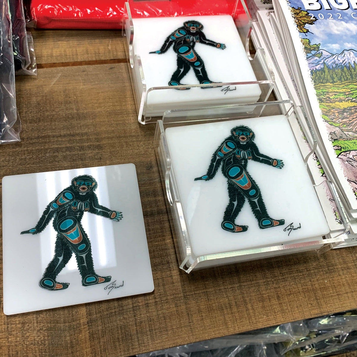 Patti Acrylic Coasters by Thomas Sewid – Sasquatch The Legend